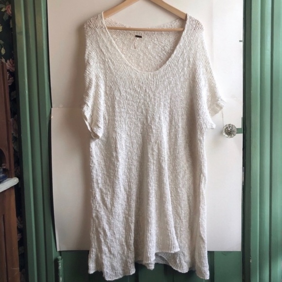 Free People | Sweaters | Free People Cream Ivory Long Sweater Tunic ...